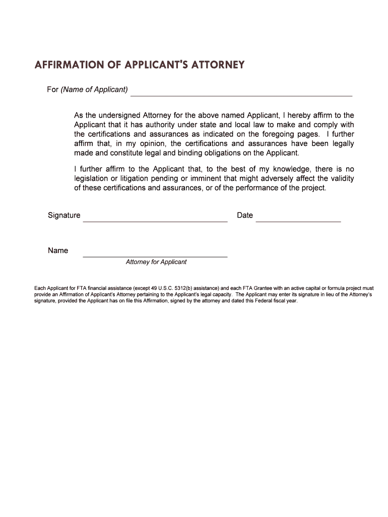 Fillable Online Affirmation of Applicant's Attorney Fax Email Print ...