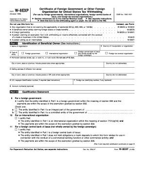 Fillable Online W8EXP Foreign Tax Form Fax Email Print - pdfFiller