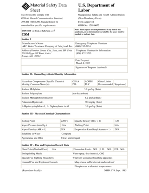Fillable Online Material Safety Data Sheet Fax Email Print - pdfFiller