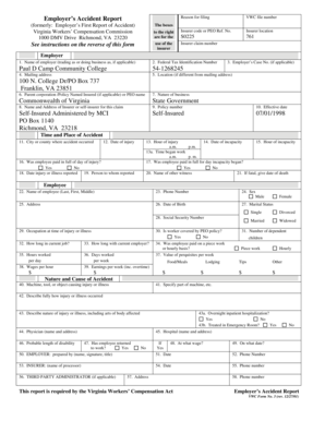 Fillable Online pdc Employer's Accident Report Form - Paul D. Camp Community College - pdc Fax ...