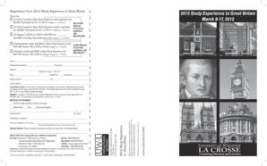 Fillable Online uwlax Registration Form 2012 Study Experience to Great Britain - uwlax Fax Email ...