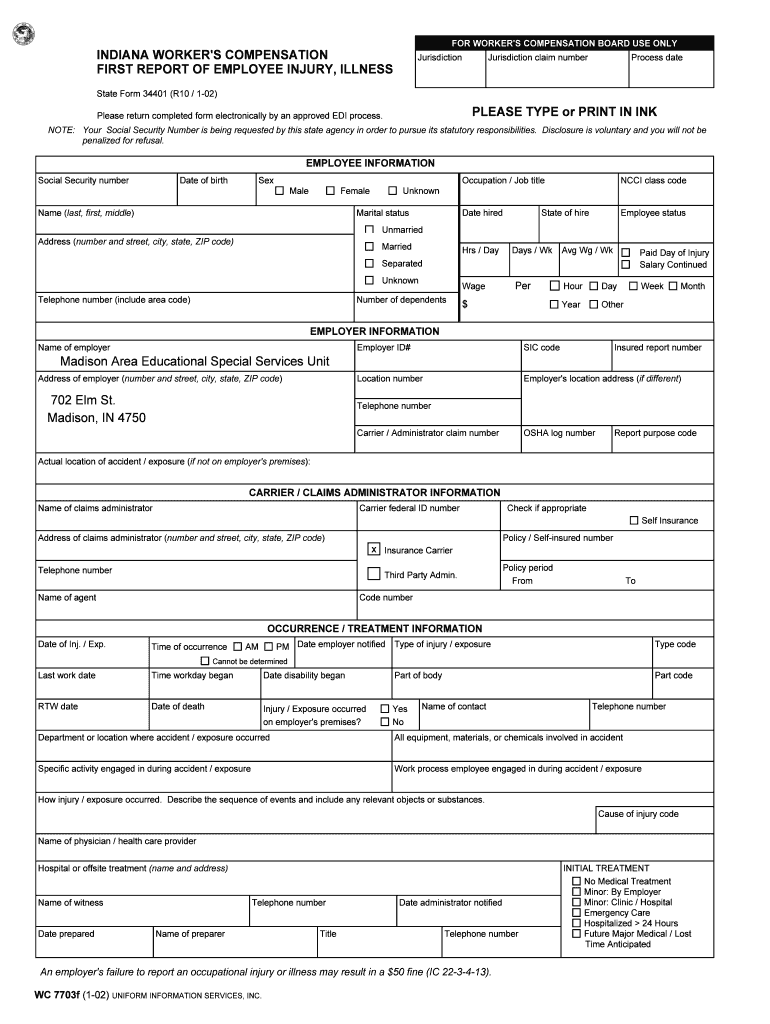 Workers Comp Form - Maessu: Fill out & sign online | DocHub