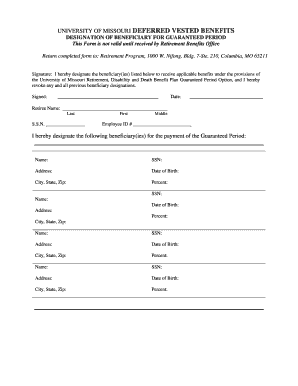 Fillable Online uminfopoint umsystem university of missouri retirement ...