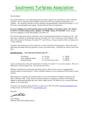 Fillable Online Download Exhibitor Registration Form - Southwest Turfgrass ... Fax Email Print ...
