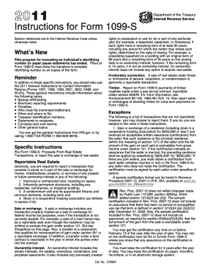 Fillable Online Instructions for Form 1099-S Fax Email Print - pdfFiller