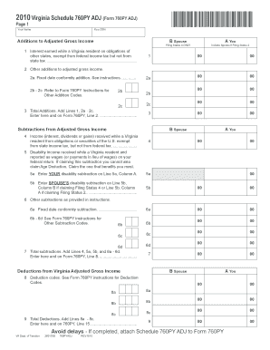 Fillable Online tax virginia 760py adj form Fax Email Print - pdfFiller
