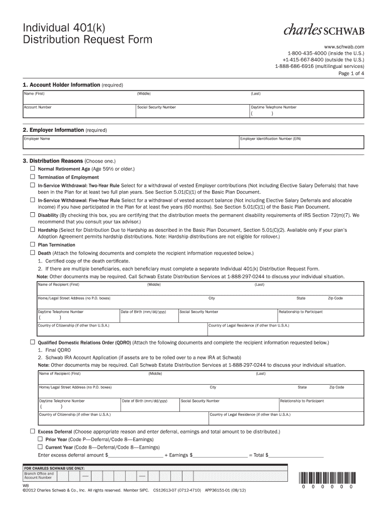 Charles Schwab Individual 401k 2012 2022 Fill And Sign Printable