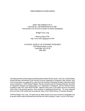 Fillable Online nber NBER WORKING PAPER SERIES DOES THE FORMAT OF A ...