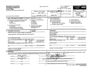 Fillable Online beverlyhills Form 460, Preelection and Semi-Annual ...