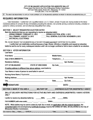 Fillable Online city milwaukee Required information - City of Milwaukee ...