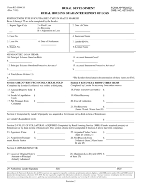 Fillable Online forms sc egov usda Rural Housing Guarantee Report of ...