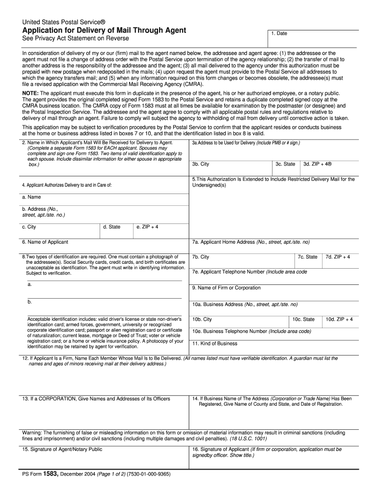 Fillable Online Form 1583 - The Postal Chase Fax Email Print - pdfFiller