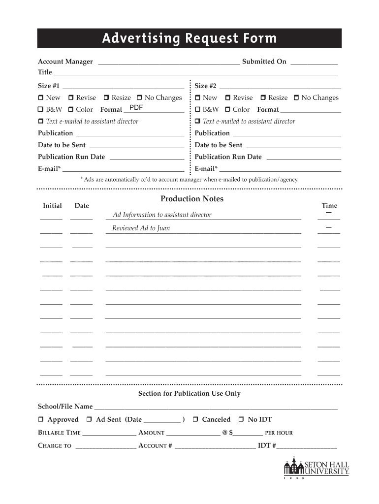 Fillable Online Advertising Request Form Fax Email Print - pdfFiller