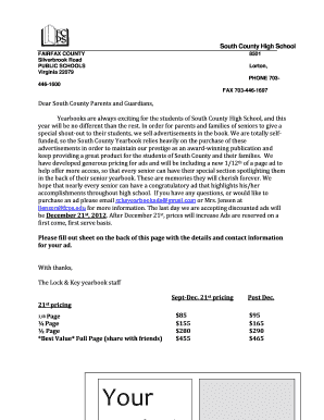 Fillable Online fcps Senior Ads Order Form - Fairfax County Public ...