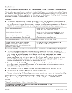 Fillable Online virginia retirement system standard catch up form Fax ...