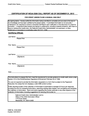 Fillable Online ncua ncua form 4501a december 2012 Fax Email Print ...