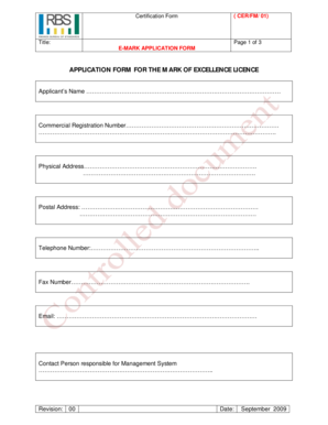 Fillable Online E-MARK APPLICATION FORM Fax Email Print - pdfFiller