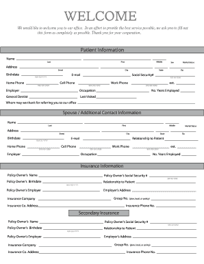 Fillable Online Patient Information Sheet Fax Email Print - pdfFiller