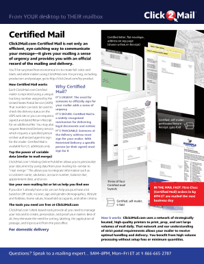 Fillable Online Certified Mail - Click2Mail Fax Email Print - pdfFiller