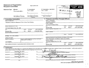 Fillable Online beverlyhills Form 410, Statement of Organization ...