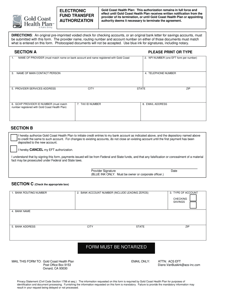 Fillable Online Electronic Funds Transfer Authorization Form Fax Email Print - pdfFiller