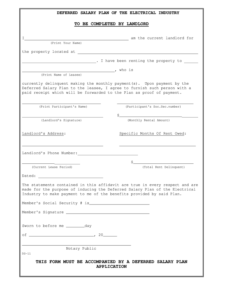Fillable Online Deferred Salary Plan Application Fax Email Print ...
