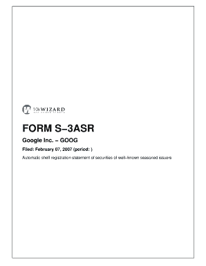 Fillable Online Automatic shelf registration statement of securities of ...