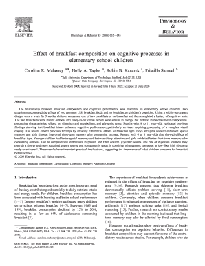 Fillable Online ase tufts Effect of breakfast composition on cognitive processes in Fax Email ...