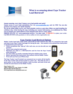 Fillable Online Expo Tracker Lead Retrieval Options Fax Email Print ...