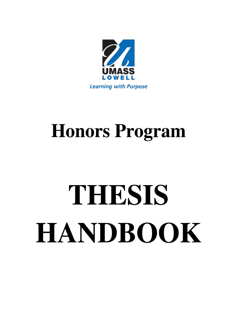Fillable Online Honors Program Thesis Handbook Fax Email Print - pdfFiller