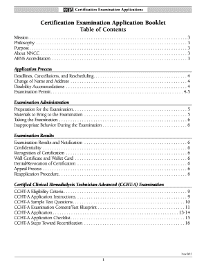 Fillable Online Certification Examination Application Booklet Fax Email ...