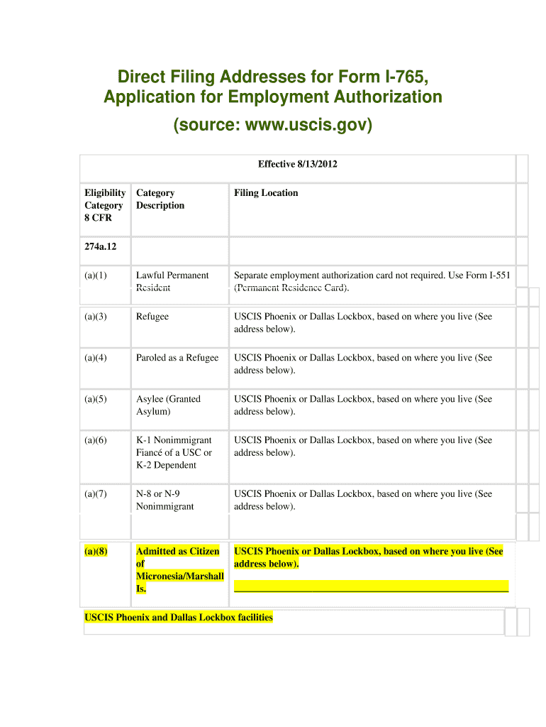 I 765 Filing Address Fill Out Sign Online DocHub
