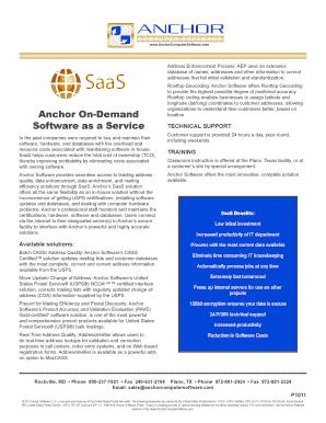 Fillable Online Anchor Software Address Enhancement Process Fax Email ...