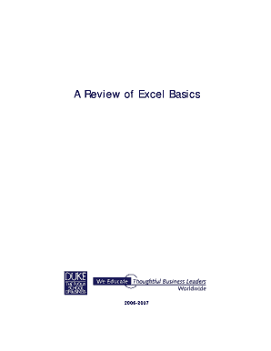 Fillable Online A Review of Excel Basics Fax Email Print - pdfFiller