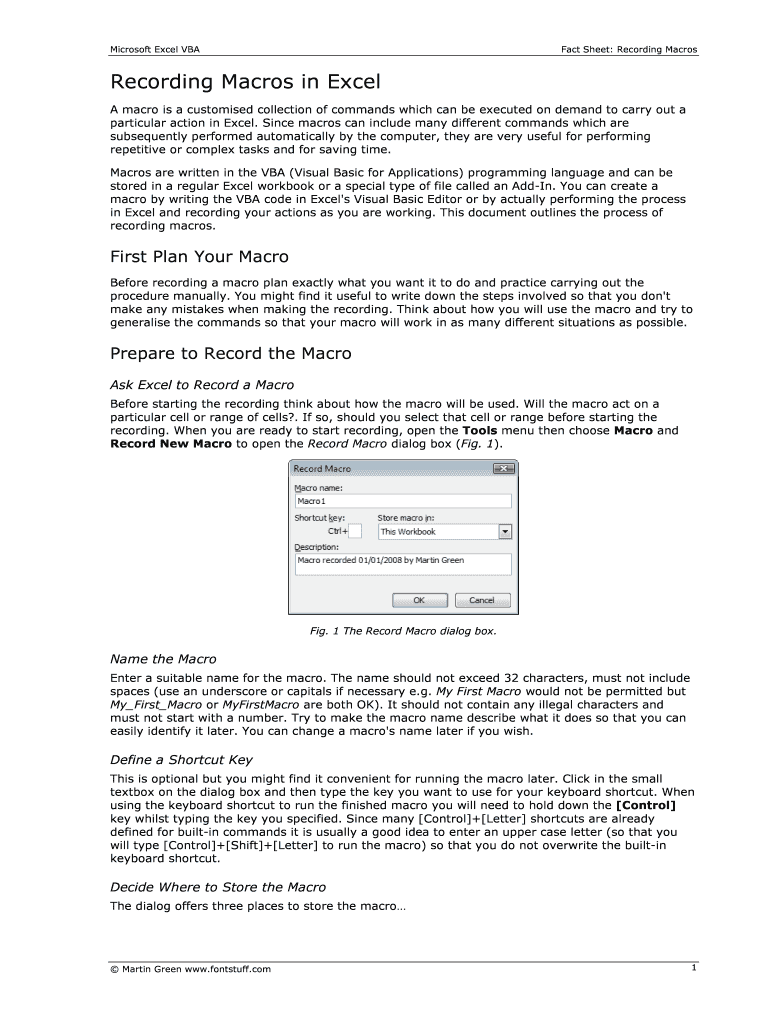 Fillable Online Microsoft Excel VBA Fax Email Print PdfFiller