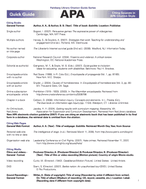 Fillable Online Citing Sources in APA Citation Style Fax Email Print ...