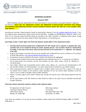 Fillable Online Instructions for Reporting Securities Fax Email Print ...