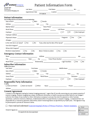 Fillable Online Patient Information Form Fax Email Print - pdfFiller