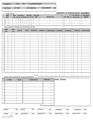 Fillable Online Budget Amendment Form Fax Email Print - pdfFiller