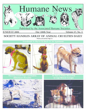 Humane News - Associated Humane Societies - Ahscares - Fill and Sign ...