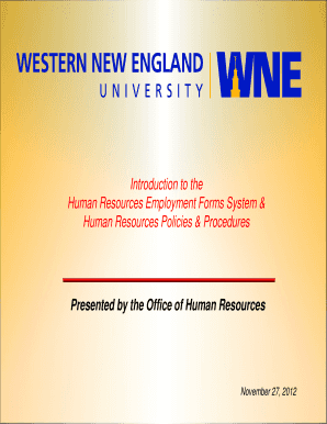 Fillable Online Introduction to the Human Resources Employment Forms System & Policies Fax Email ...
