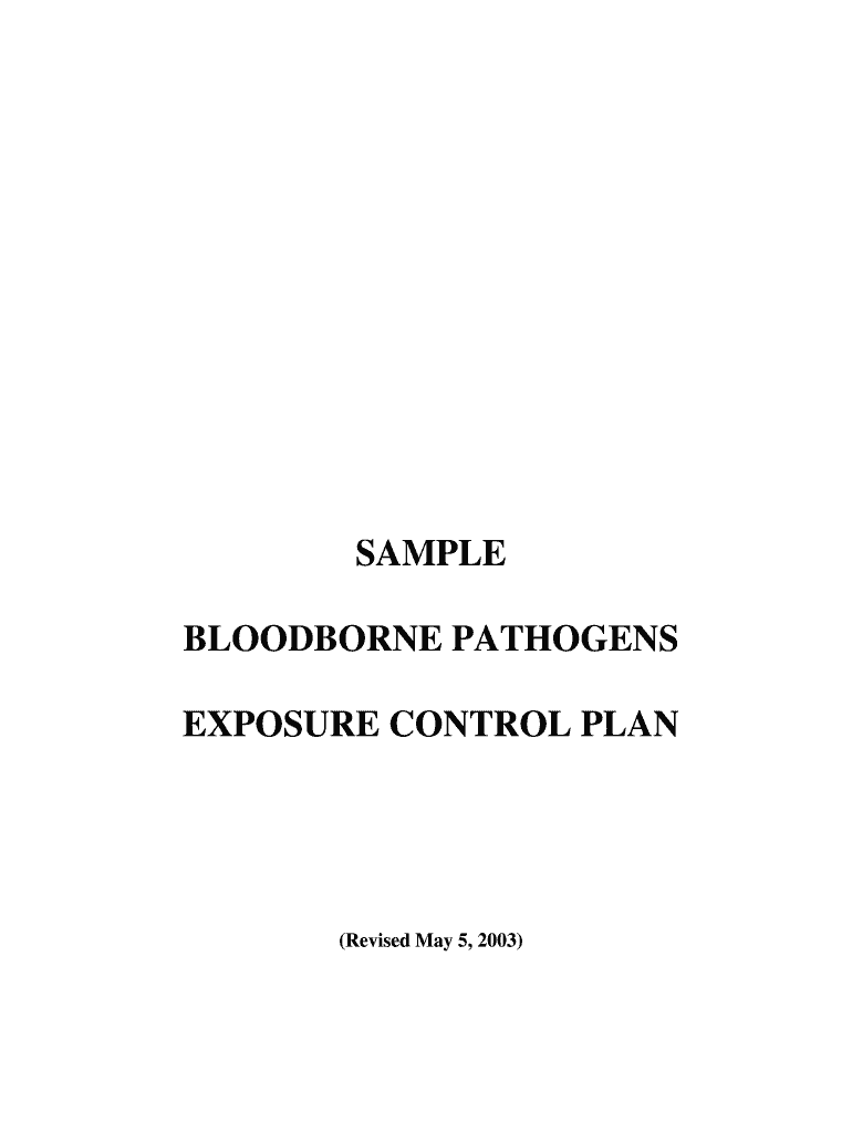 Fillable Online Bloodborne Pathogens Exposure Control Plan Fax Email ...