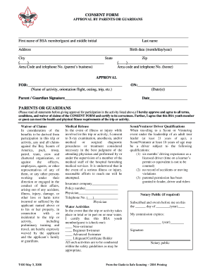 Fillable Online Parental Consent Form - BSA Troop 462 Fax Email Print ...