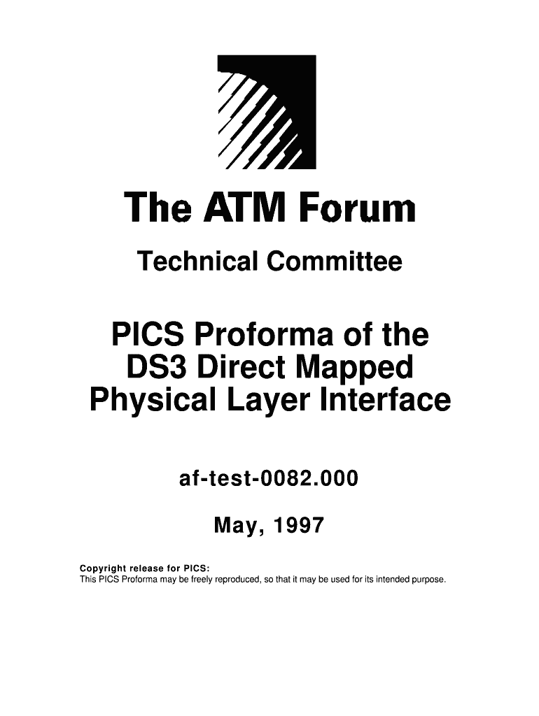 Fillable Online PICS Proforma for the DS3 Direct Mapped Physical Layer ...