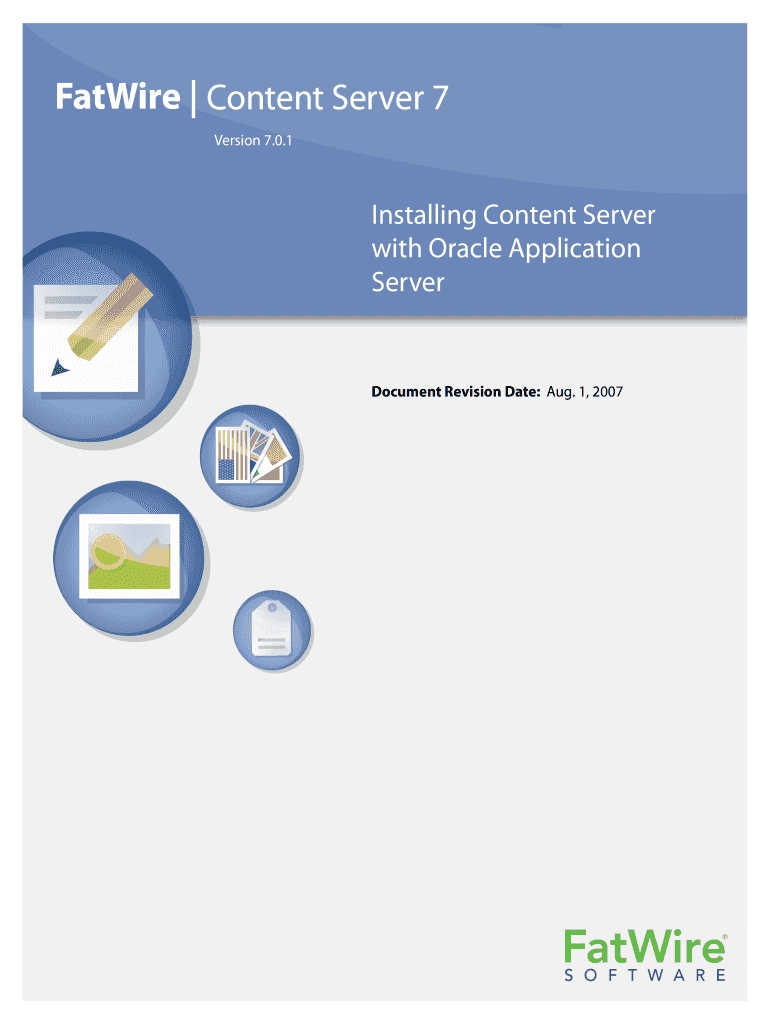 Fillable Online Installing Content Server 701 With Oracle Application 8628
