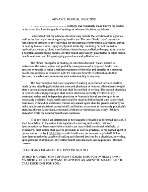 Advance Medical Directive - Virginia Department Of Mental Health ...