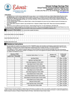 Fillable Online Rebalance Form - Edvest Fax Email Print - pdfFiller