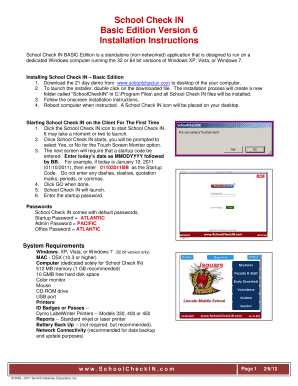 Fillable Online School Check IN Basic Edition Version 6 Installation ...