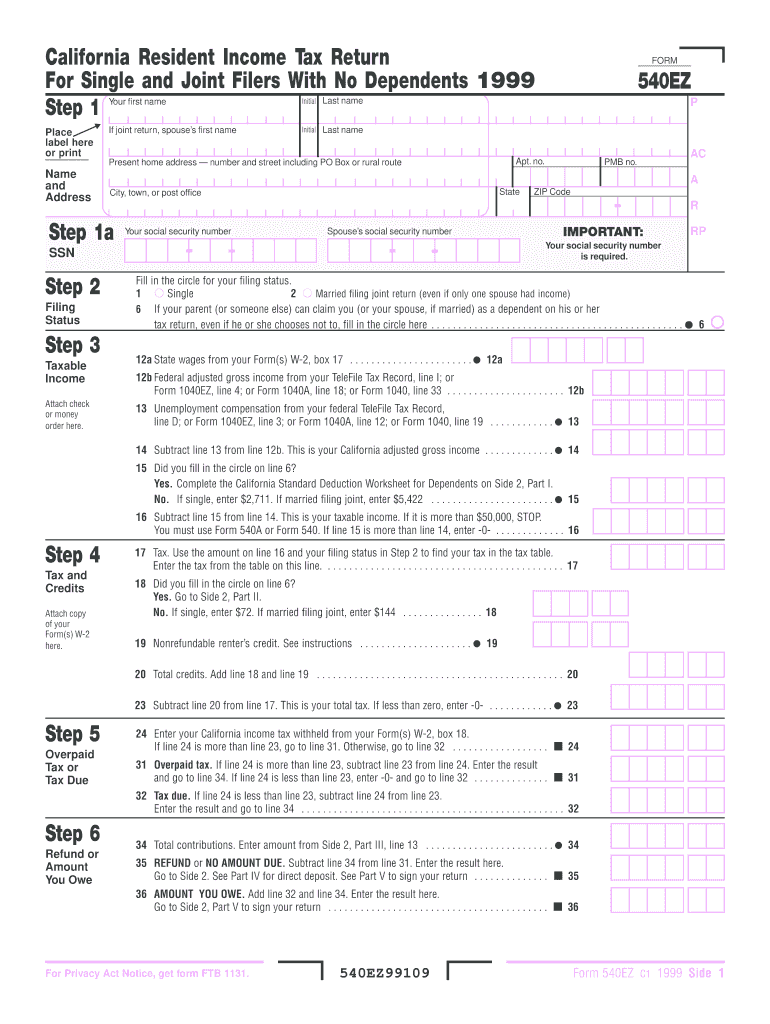 540ez Fillable Form Printable Forms Free Online