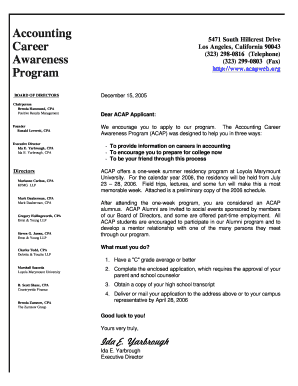 Fillable Online acapweb Accounting Career Awareness Program (ACAP ...